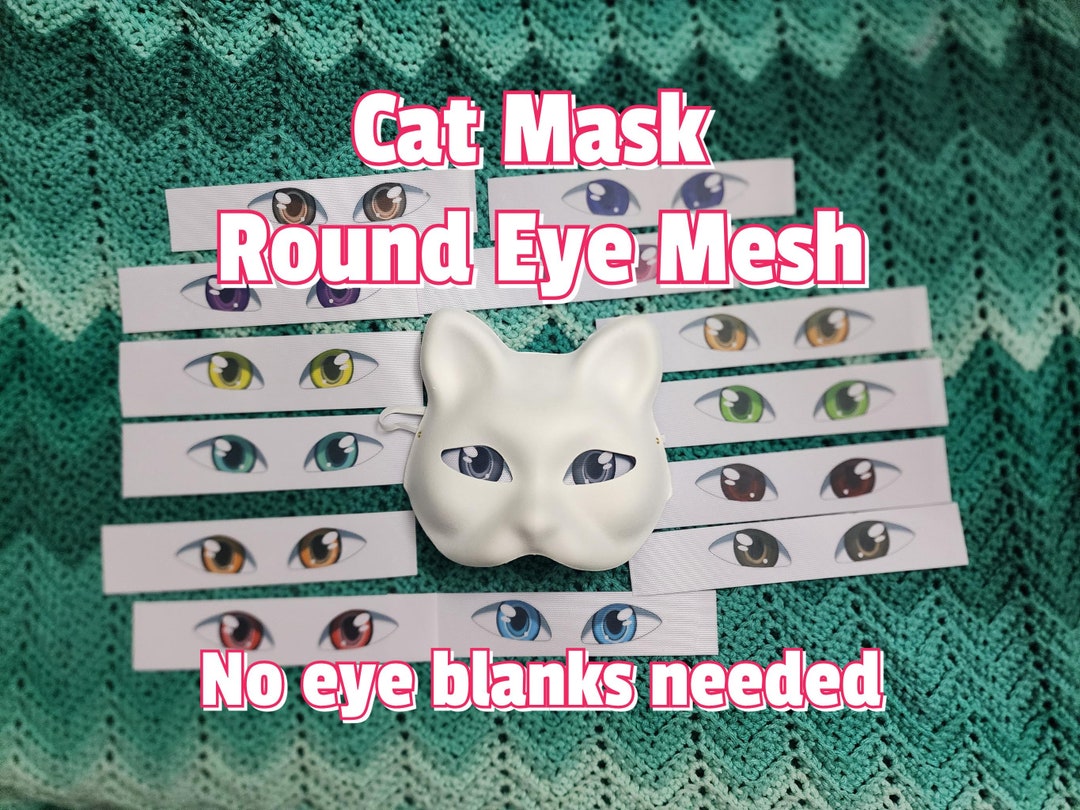 Sublimated Follow-me Round Cat Mask Eye Mesh for Fursuits (mesh Only ...
