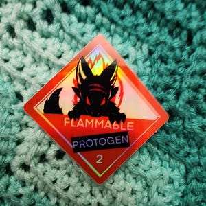Flammable Protogen Hazmat Sign Sticker - Etsy