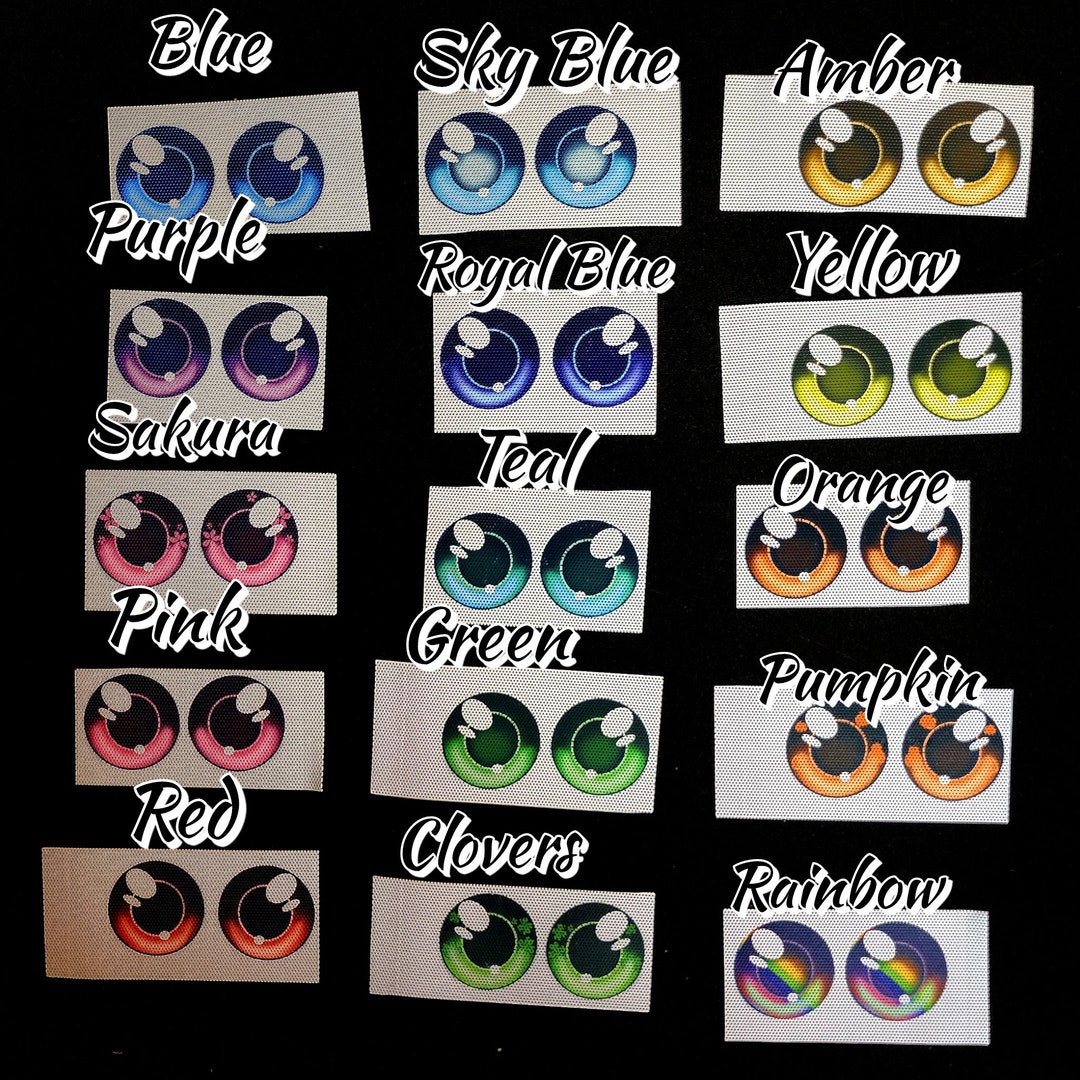 Sublimated Follow-me (4 Sizes) Round Pupil Eye Mesh for Fursuits (mesh ...