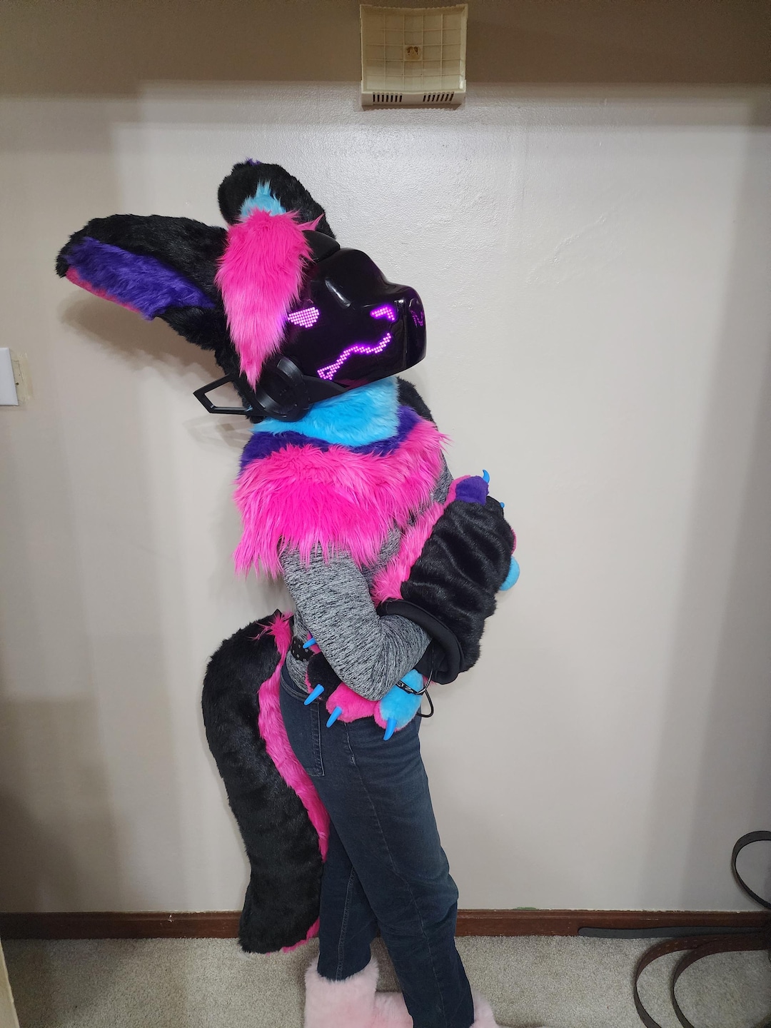 Luna the Canine Protogen (head With 5 Electronic Faces, Hand Paw Gloves ...