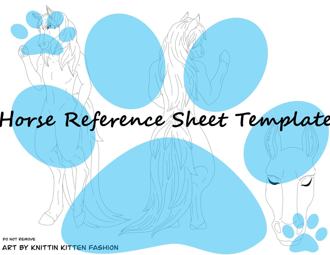 Feminine Horse Fursona Fursuit Furry Reference Sheet Template - Etsy