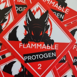 Flammable Protogen Hazmat Sign Sticker - Etsy
