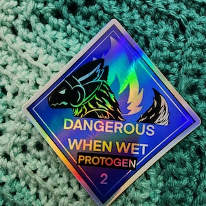 Dangerous When Wet Protogen Hazmat Sign Sticker - Etsy