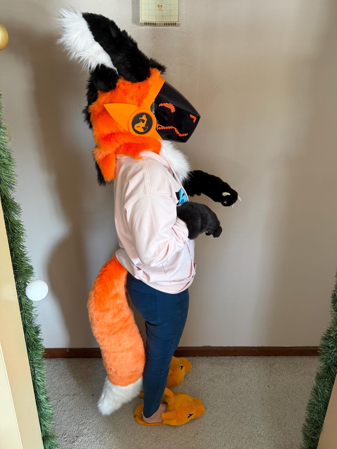 Fox Themed Protogen Premade Fursuit Partial (head, Hand Paws, and Large ...