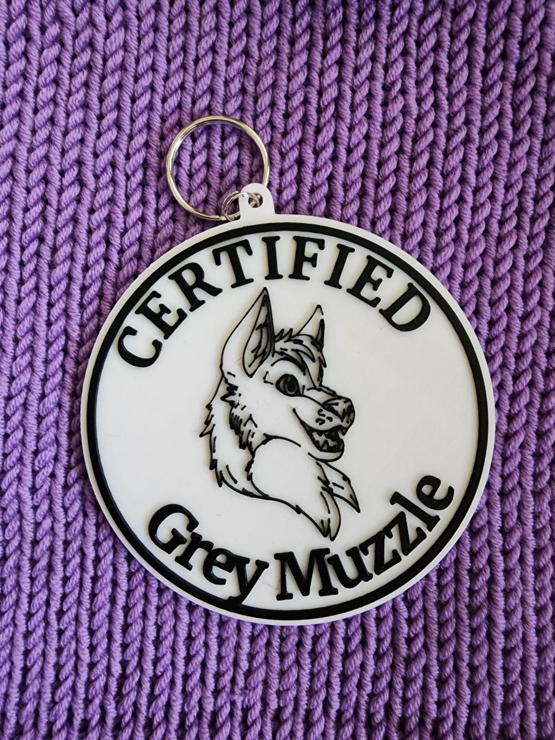 4 Inch "certified Grey Muzzle" Keychain / Furry Keychain / Fursona ...