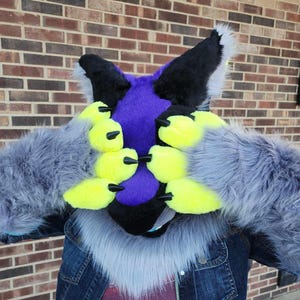 Ace the Manokit Partial fursuit Head, Half Sleeve Hand Paws, Magnetic ...