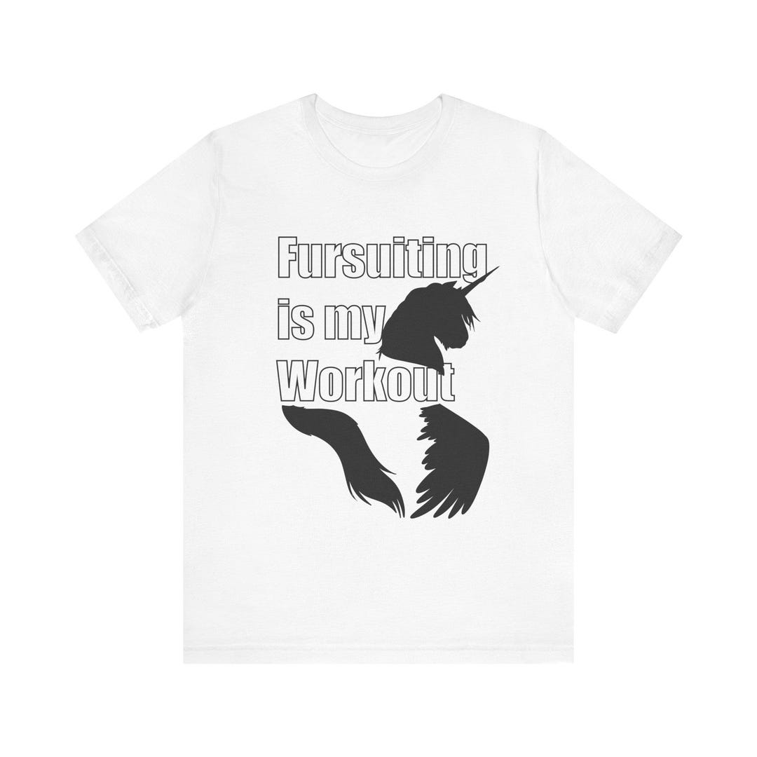 Winged Unicorn Fursona "fursuiting is My Workout" Jersey Short Sleeve ...