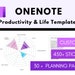Productivity Planner & Life Planner Onenote Templates Pack, One Note ...