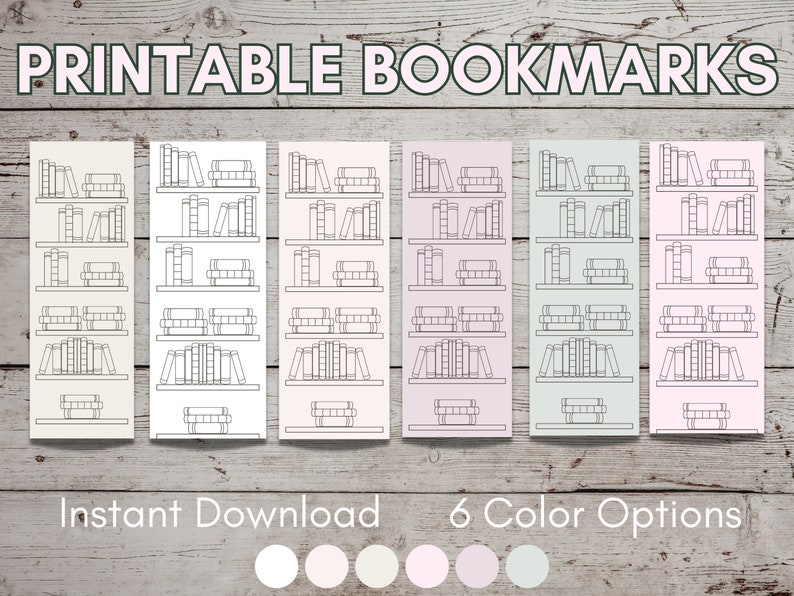 Printable Bookmarks Coloring Template Printable Bookmarks to - Etsy