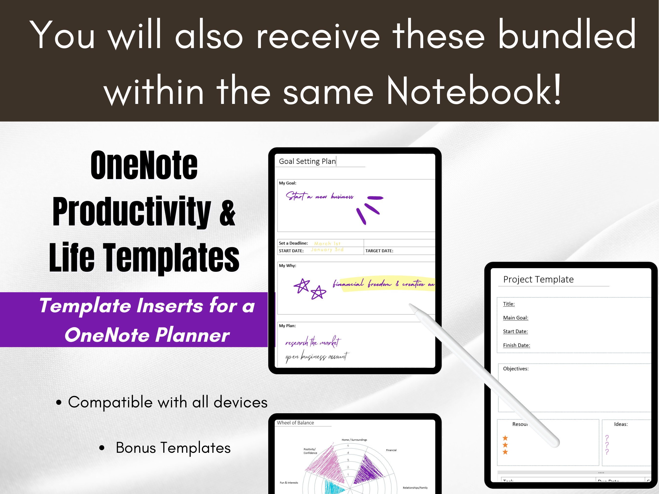 Hyperlinked Onenote Planner, Onenote Digital Planner, Dated 2023 2024 ...