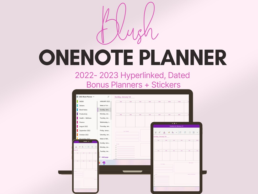 Hyperlinked Onenote Planner, Onenote Digital Planner, Dated 2022 2023 ...