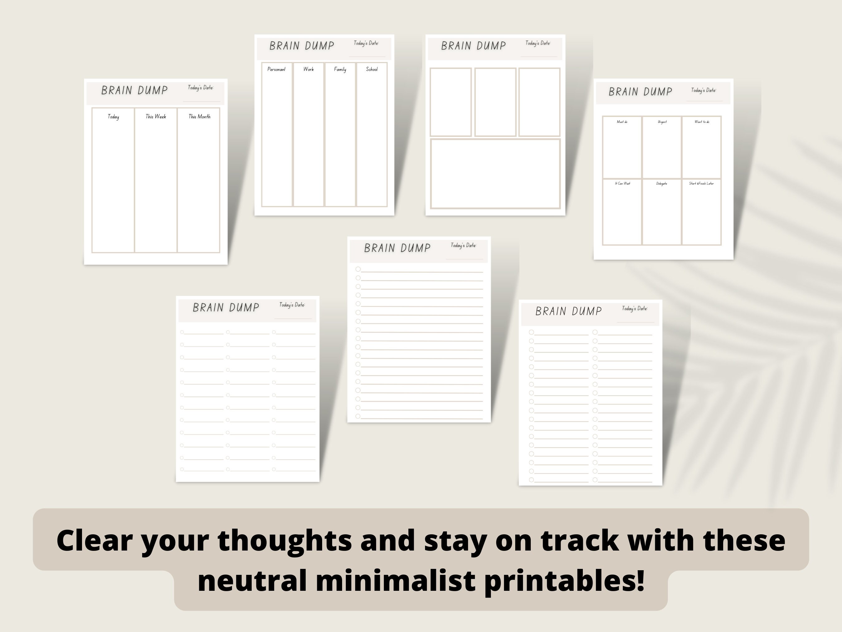 ADHD Planner, Brain Dump, Productivity Planner, to Do List Printable ...