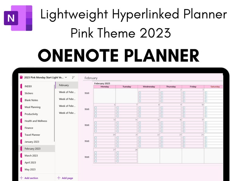 Hyperlinked Onenote Planner Onenote Digital Planner Dated - Etsy