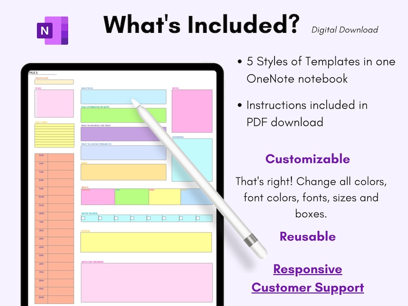 Productivity Planner & Life Planner Onenote Templates Pack, One Note ...