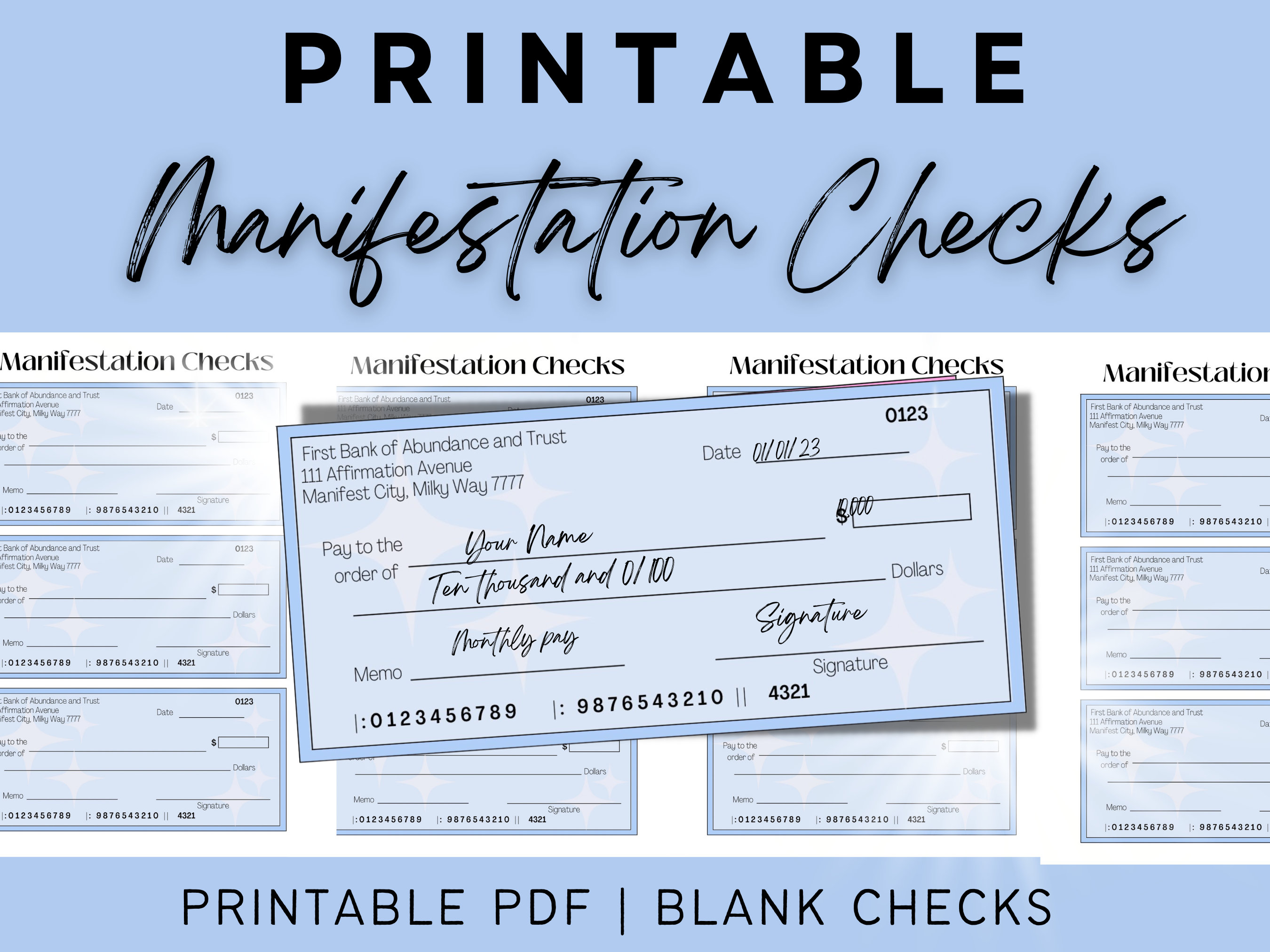 Manifestation Check, Vision Board Checks, Vision Board Printables ...