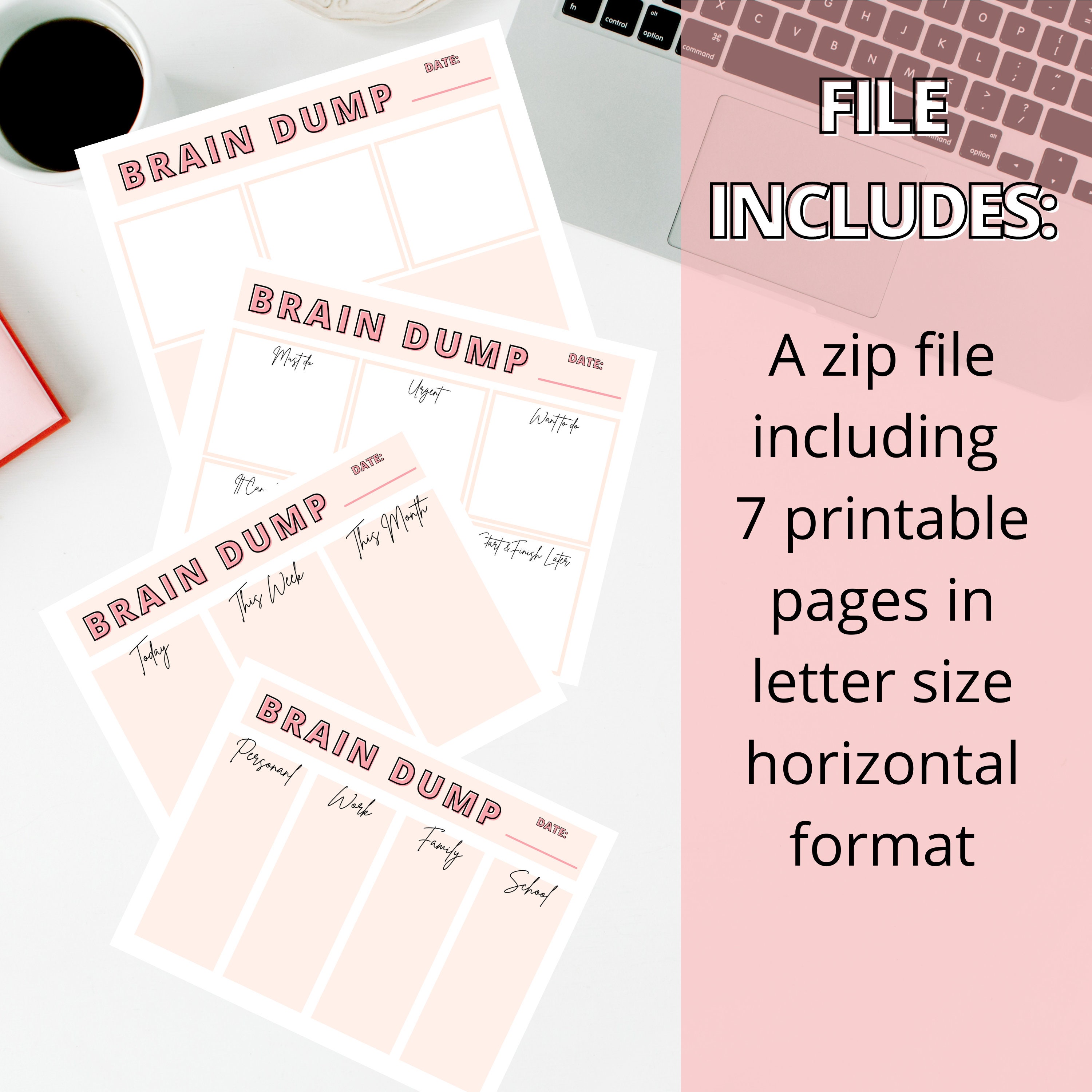 Brain Dump Printable ADHD Planner Simple Brain Dump PDF | Etsy