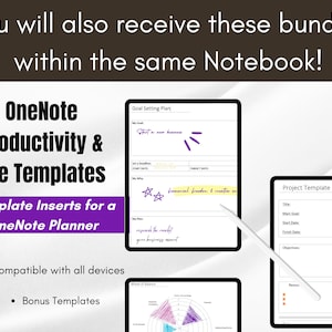 Productivity Planner & Life Planner Onenote Templates Pack, One Note ...