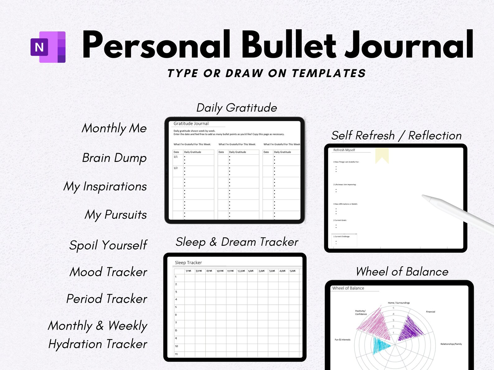Hyperlinked Onenote Planner, Onenote Digital Planner, Productivity ...
