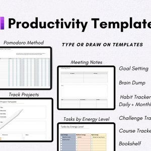 Productivity Planner & Life Planner Onenote Templates Pack, One Note ...