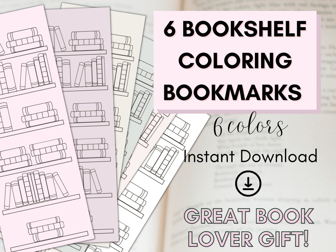 Printable Bookmarks Coloring Template Printable Bookmarks to - Etsy