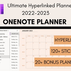Hyperlinked Onenote Planner, Onenote Digital Planner, Dated 2022 2023 ...