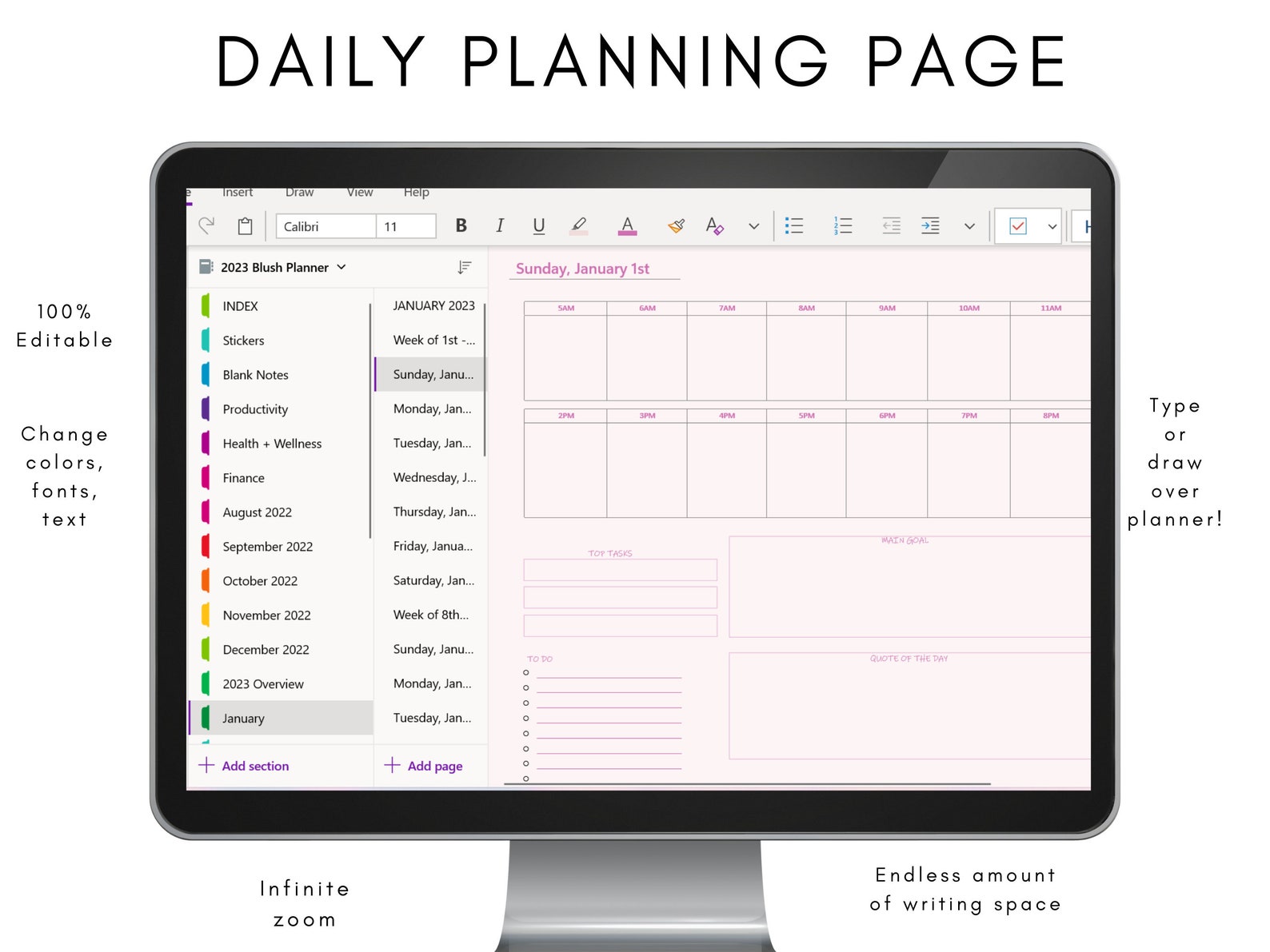 Digital Planner Onenote, Onenote Planner Undated, Windows Digital ...