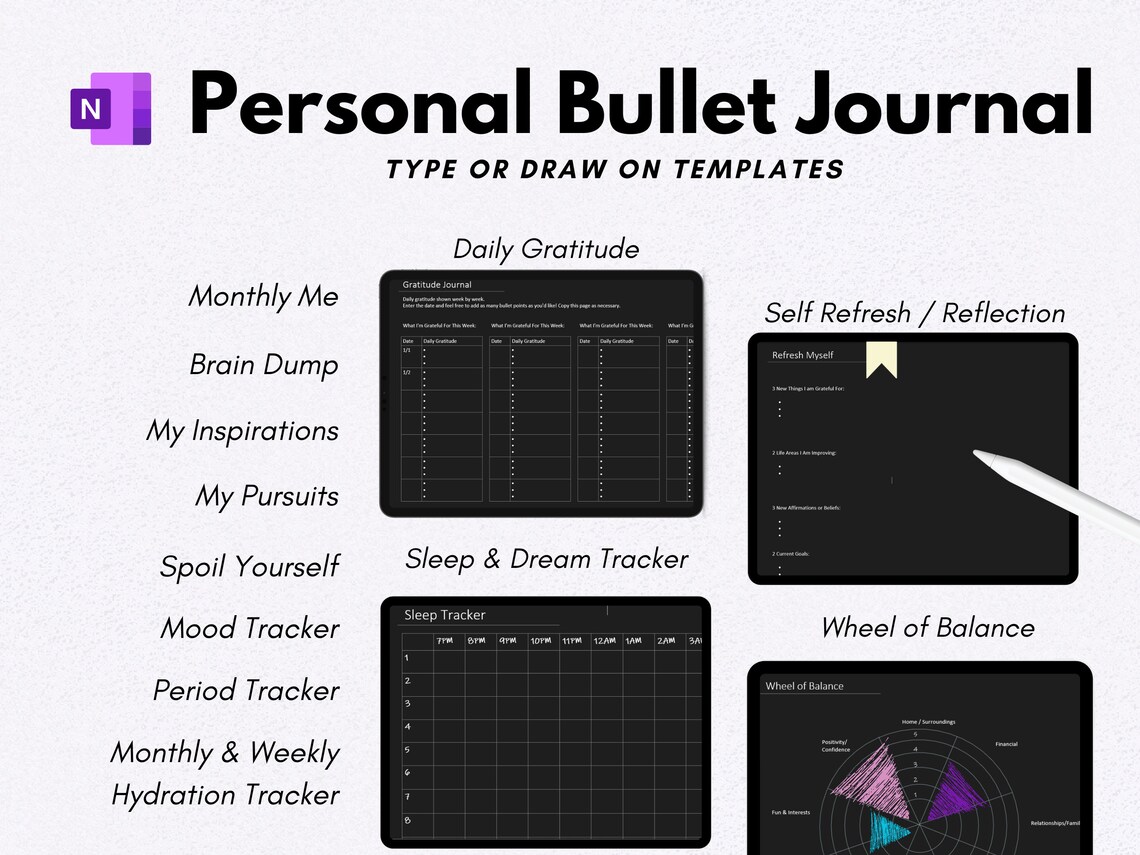 Productivity Planner & Life Planner Onenote Templates Pack - Etsy
