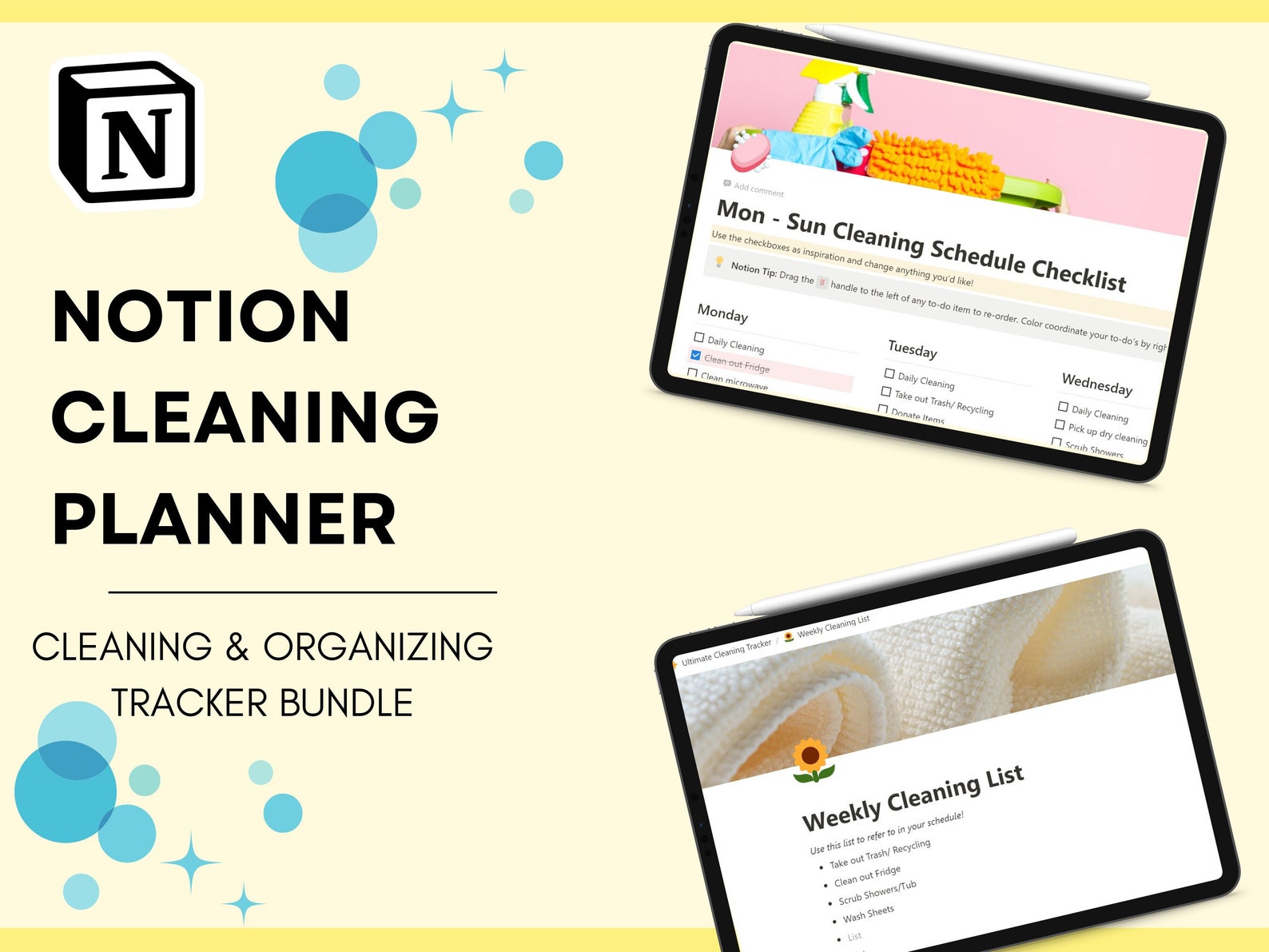 Notion Planner Template, Cleaning Schedule, ADHD Planner, Personal ...