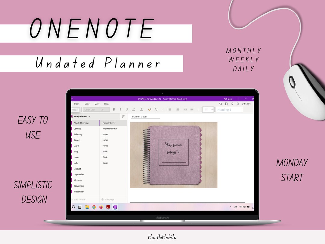 Productivity Planner & Life Planner Onenote Templates Pack, One Note ...