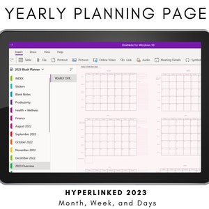 Hyperlinked Onenote Planner, Onenote Digital Planner, Dated 2022 2023 ...