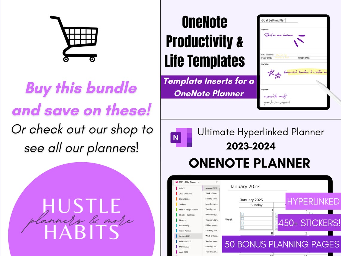 Hyperlinked Onenote Planner, Onenote Digital Planner, Dated 2023 2024 ...