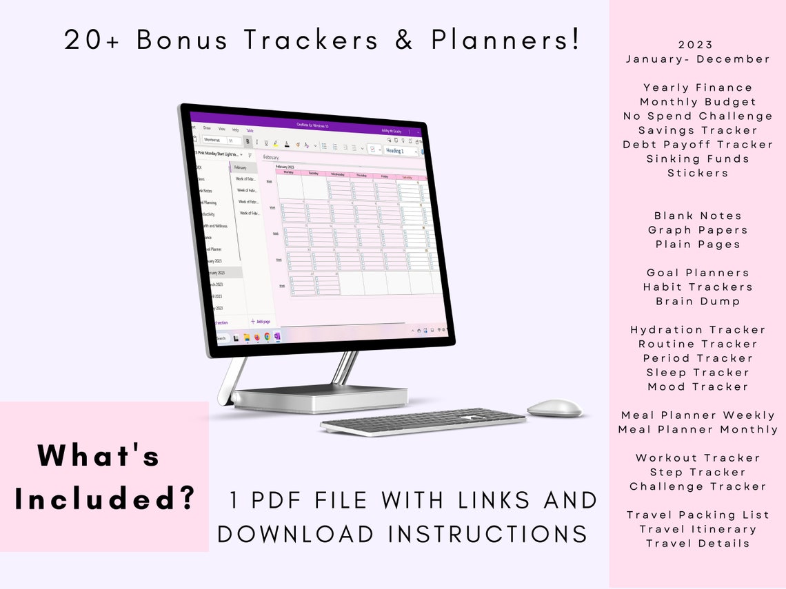 Hyperlinked Onenote Planner, Onenote Digital Planner, Dated 2023, Daily ...