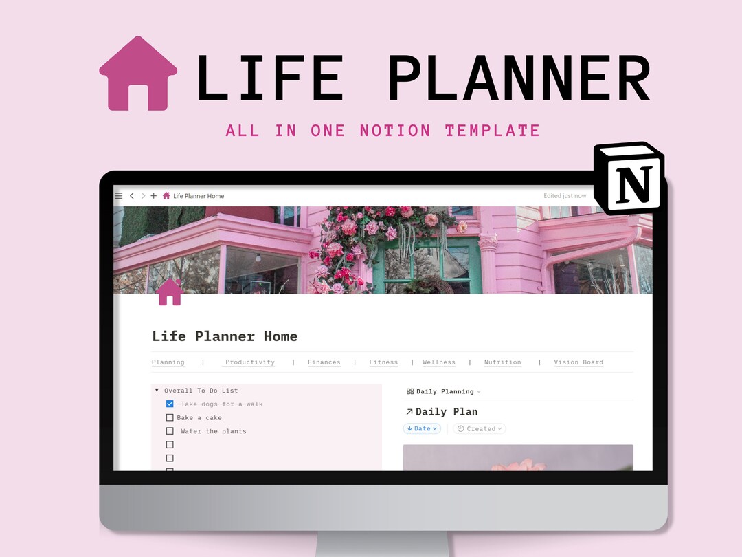 Notion Template Life Planner Notion Dashboard, Notion Planner, All in ...