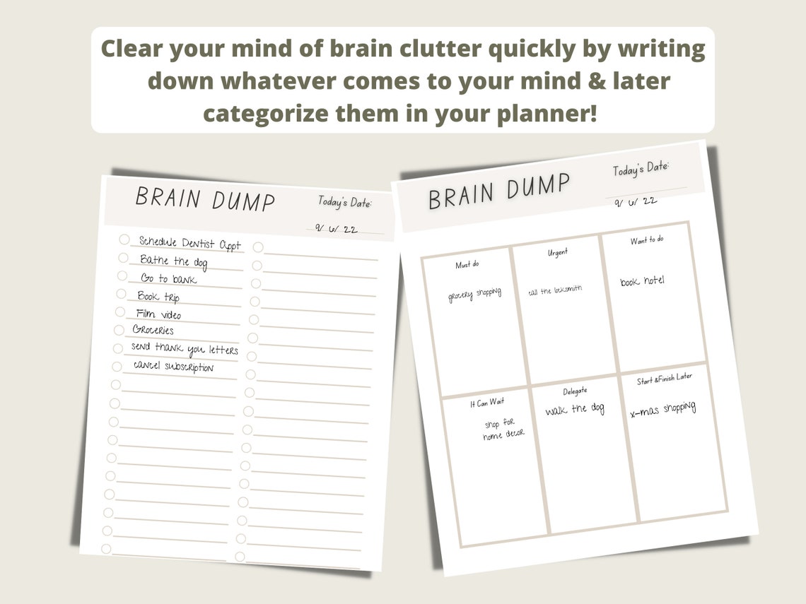ADHD Planner, Brain Dump, Productivity Planner, to Do List Printable ...