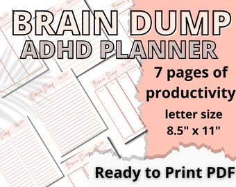 Brain Dump Template, ADHD Planner, Brain Dump Printable, Adult ADHD ...