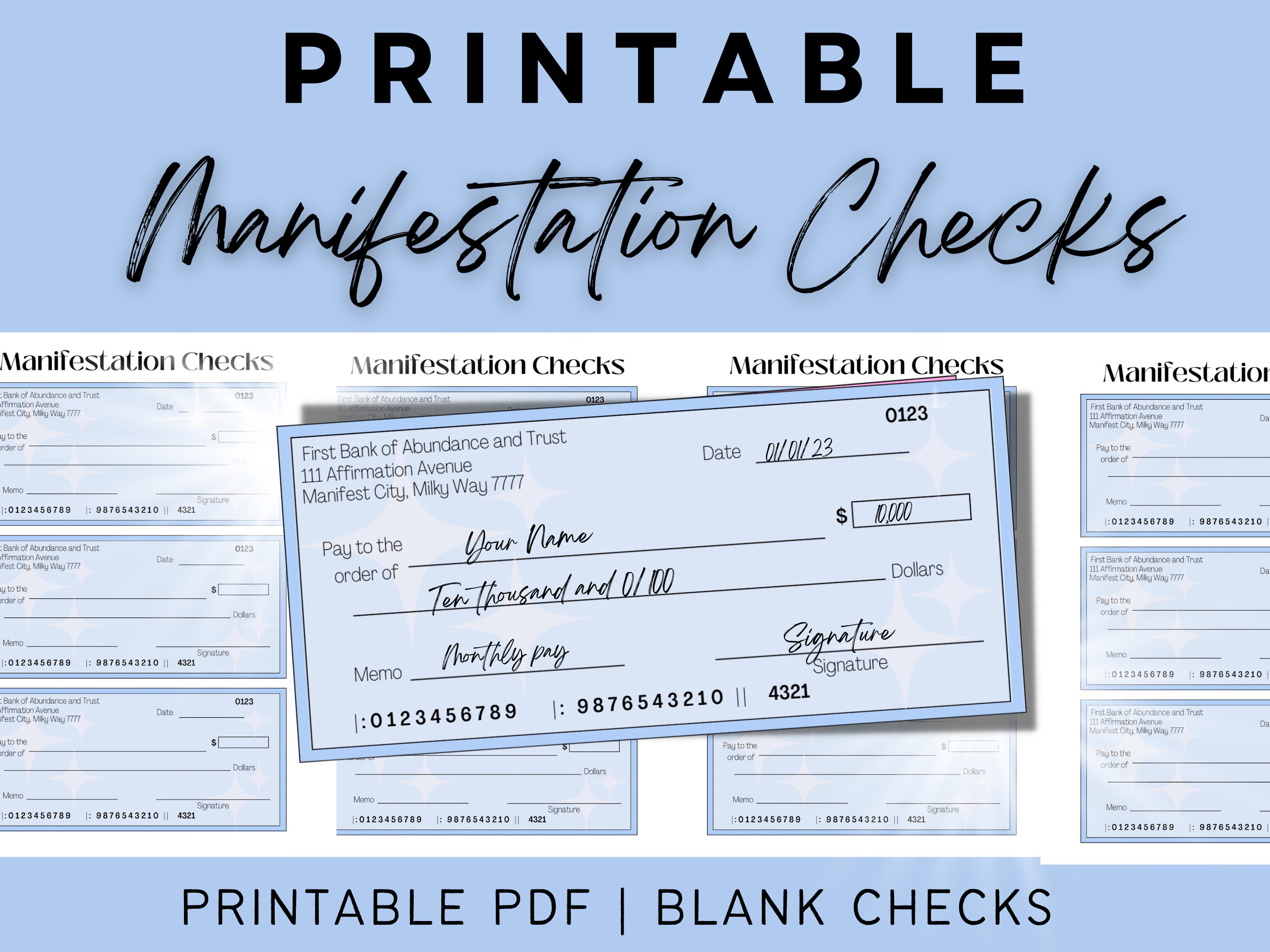 Manifestation Check, Vision Board Checks, Vision Board Printables ...