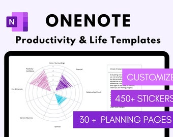 Productivity Planner & Life Planner Onenote Templates Pack, One Note ...