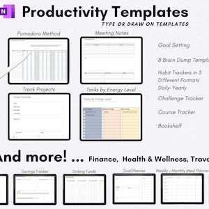 Productivity Planner & Life Planner Onenote Templates Pack, One Note ...