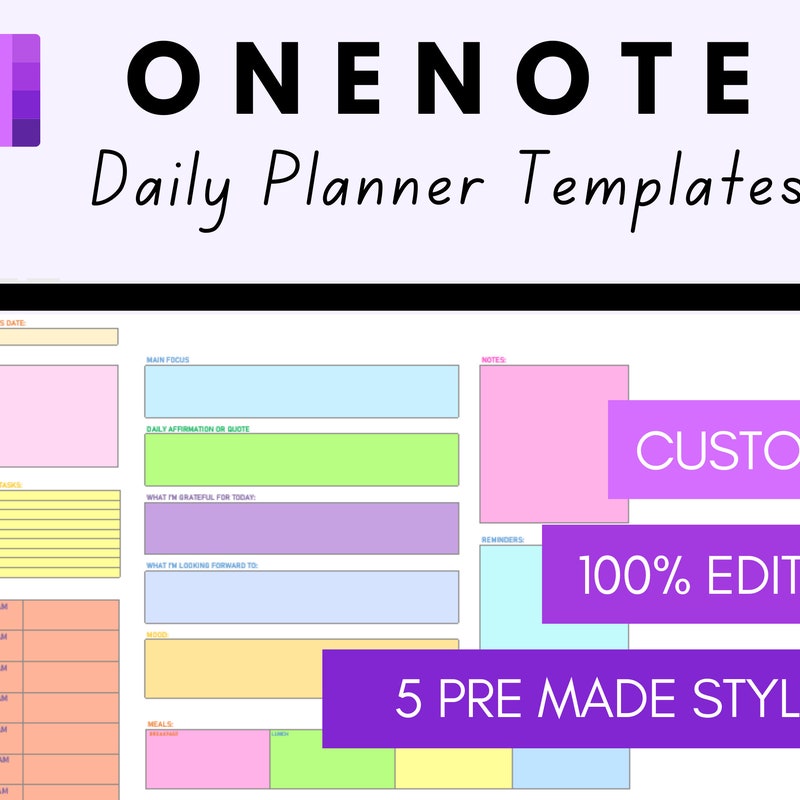 Digital Planner One Note - Etsy