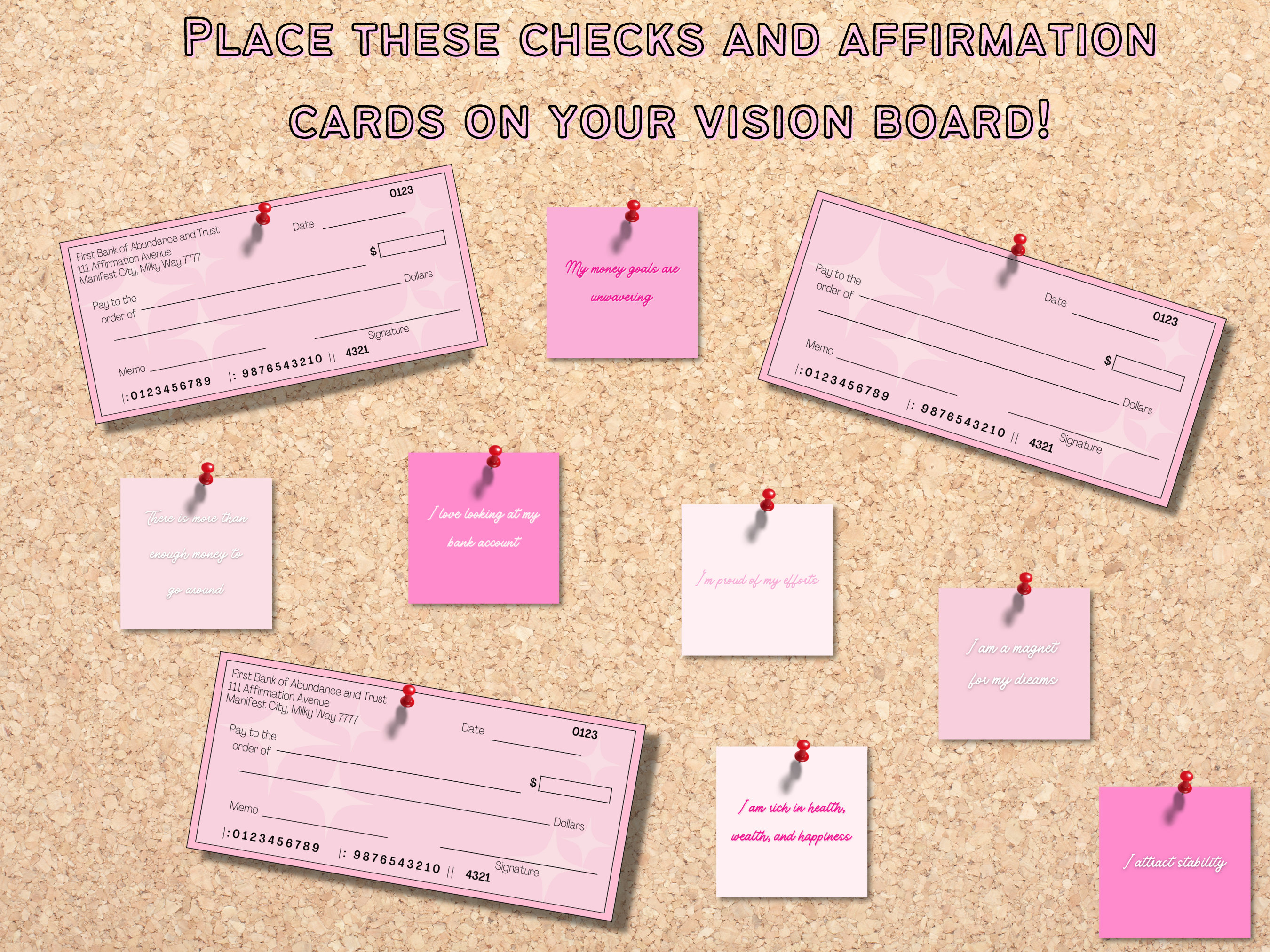 Manifestation Check, Vision Board Checks, Vision Board Printables ...