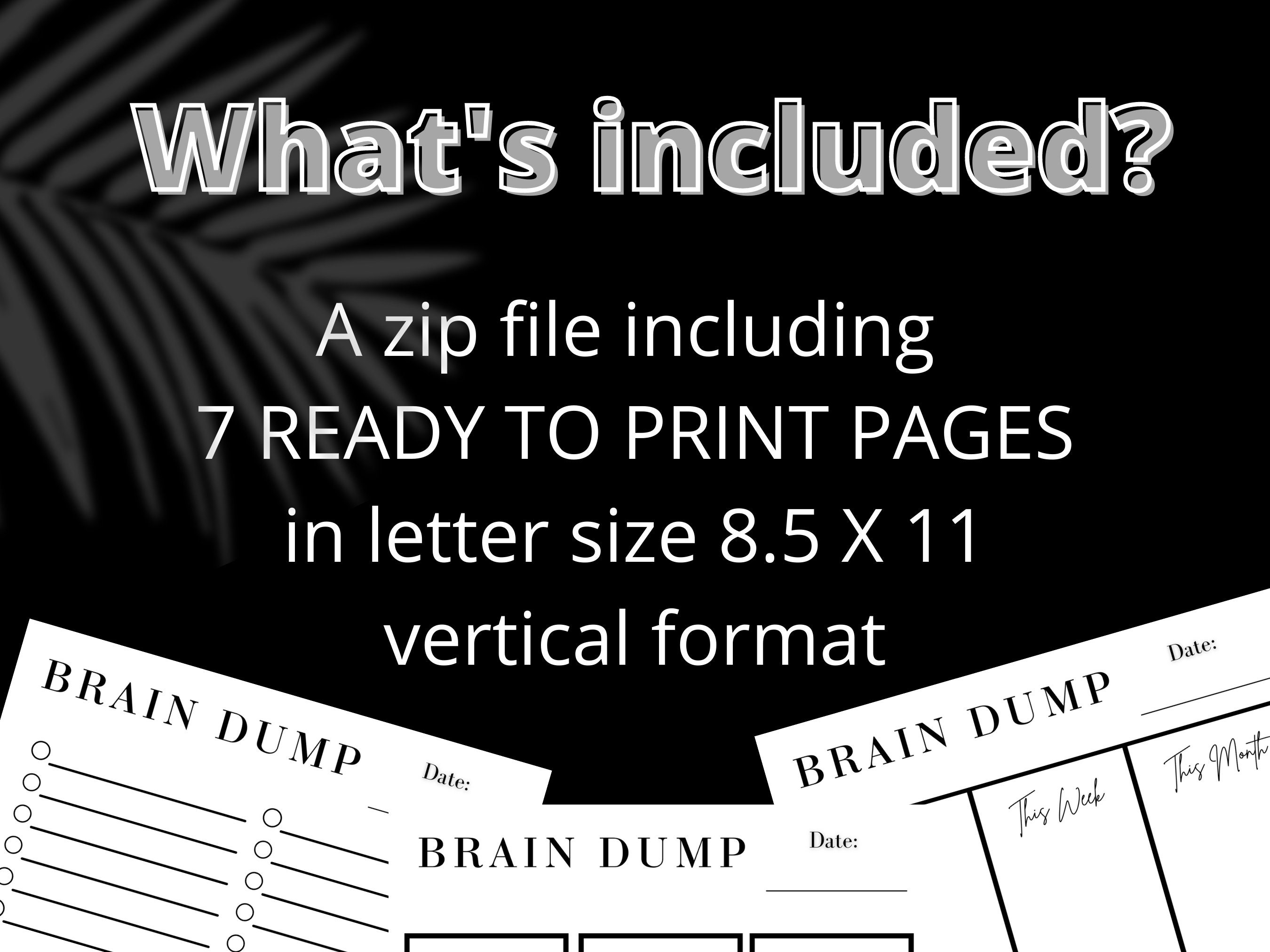 Brain Dump Template, ADHD Planner, Brain Dump Printable, Adult ADHD ...
