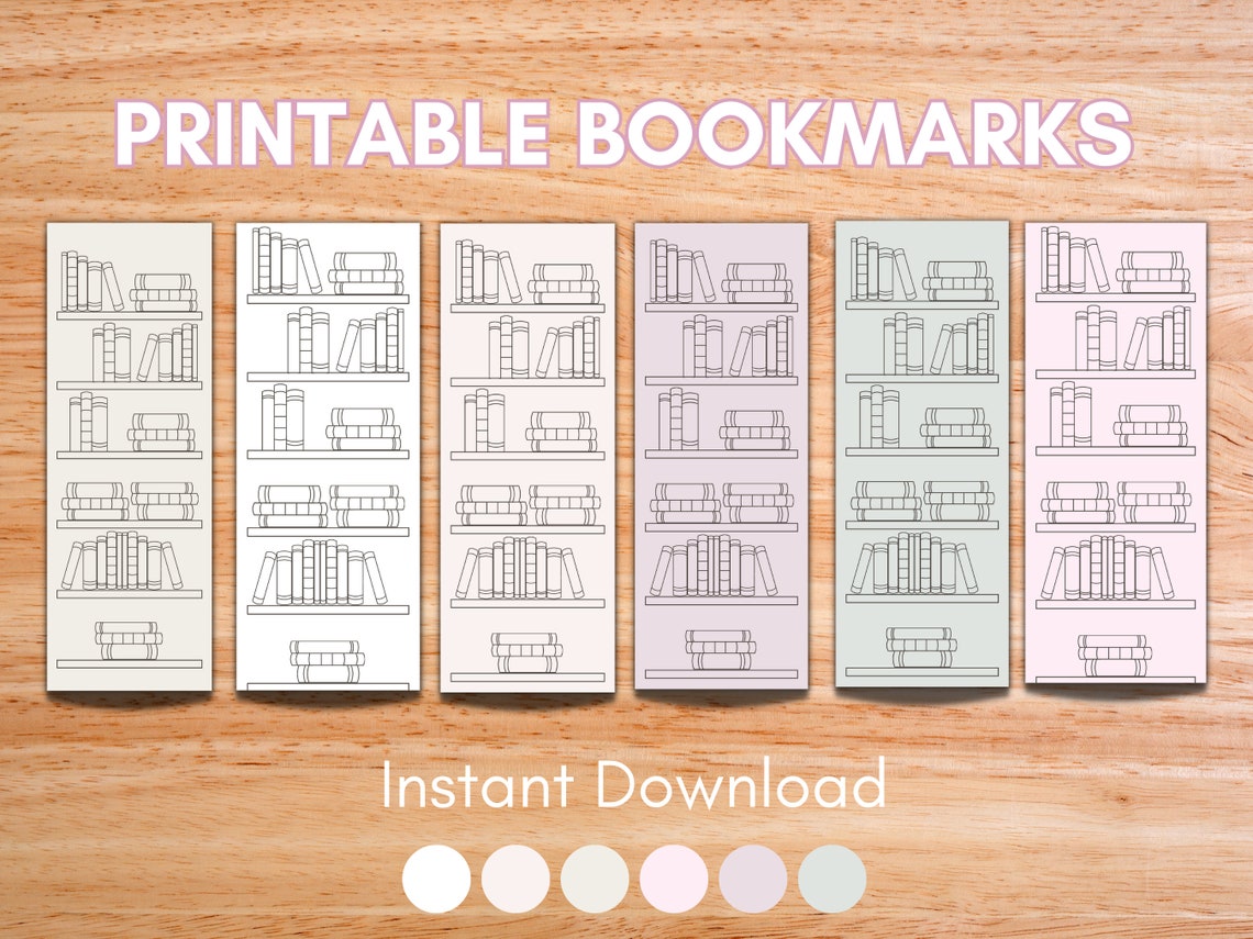 Printable Bookmarks Coloring Template Printable Bookmarks to - Etsy