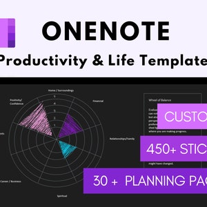 Productivity Planner & Life Planner Onenote Templates Pack, One Note ...