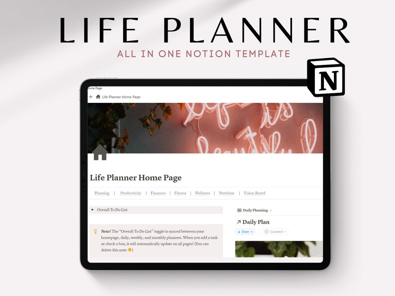 Notion Template Life Planner Notion Habit Tracker Notion ADHD Planner ...