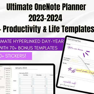 Productivity Planner & Life Planner Onenote Templates Pack, One Note ...