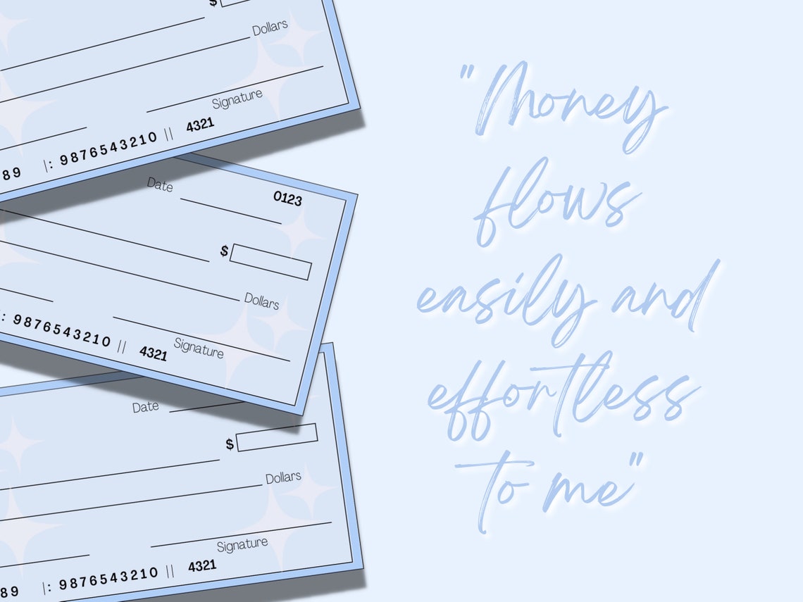 Manifestation Check, Vision Board Checks, Vision Board Printables ...