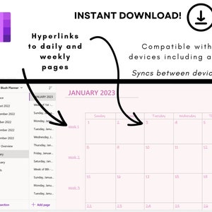 Hyperlinked Onenote Planner, Onenote Digital Planner, Dated 2022 2023 ...