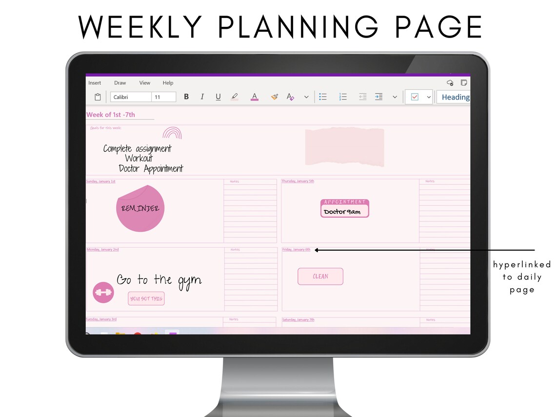 Hyperlinked Onenote Planner, Onenote Digital Planner, Dated 2022 2023 ...