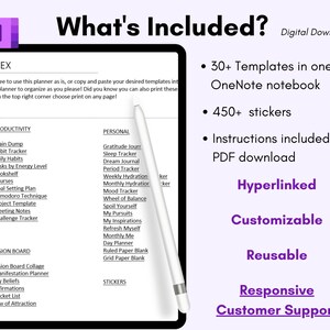 Hyperlinked Onenote Planner, Onenote Digital Planner, Productivity ...