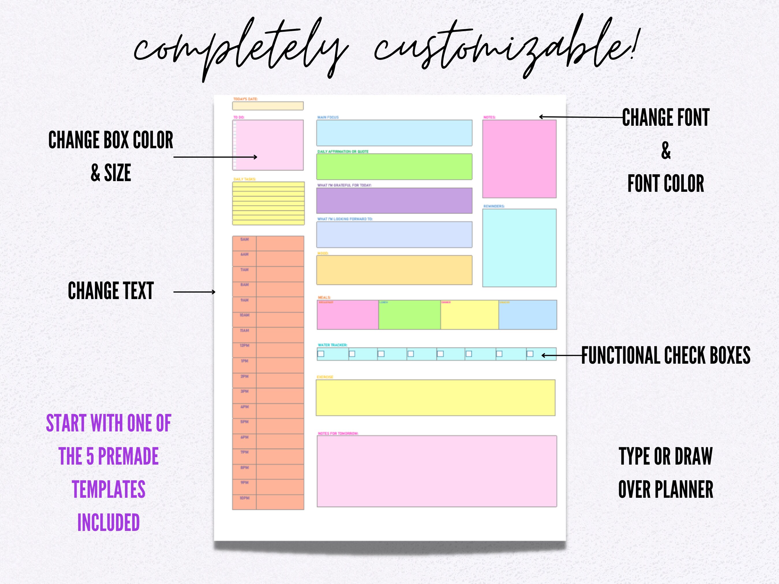 Onenote Template Digital Planner One Note Template ADHD to Do Organizer ...